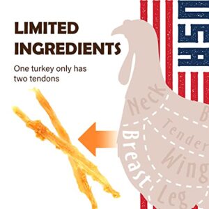 Afreschi Turkey Tendon Dog Treats for Classic Series, All Natural Human Grade Dog Treat, Suitable for Training chew, Ingredient Sourced from USA, Rawhide Alternative, Braided Stick