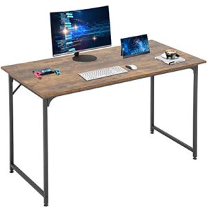 computer desk home office desk 48”w x 24”d gaming desk corner writing black large student art modren simple style pc wood and metal desk workstation for small space，vintage