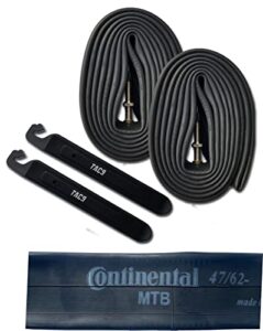 2 pack - continental mtb 29 x 1.75-2.50 presta valve 42mm bicycle tubes & value added tire levers