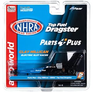 Auto World 4Gear NHRA R27 Clay Millican - Parts Plus Top Fuel Dragster HO Scale Slot Car