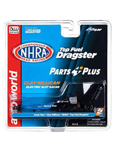 Auto World 4Gear NHRA R27 Clay Millican - Parts Plus Top Fuel Dragster HO Scale Slot Car