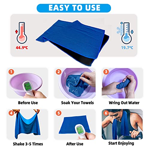 AWOWZ 10 Pack Cooling Towels Ice Towel Workout Towel, Soft Breathable Sweat Towel for Sports, Yoga, Gym, Golf, Camping, Running, Fitness, Workout & More Activities