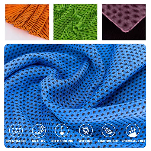 AWOWZ 10 Pack Cooling Towels Ice Towel Workout Towel, Soft Breathable Sweat Towel for Sports, Yoga, Gym, Golf, Camping, Running, Fitness, Workout & More Activities