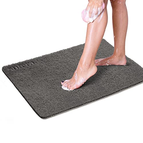 Sutera - Slide Guard Bath Mat, Non Slip, 23.6 x 17.5 Inch, Rubber Bathtub Mat for Wet Areas, Drains Odor Anti Slim Shower Floor Mat