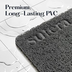 Sutera - Slide Guard Bath Mat, Non Slip, 23.6 x 17.5 Inch, Rubber Bathtub Mat for Wet Areas, Drains Odor Anti Slim Shower Floor Mat