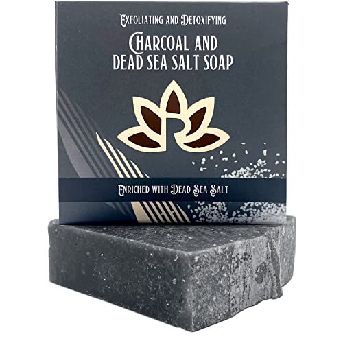 Relaxcation MEN SOAP WITH CHARCOAL, DEAD SEA SALT, OLIVE OIL, AND COCONUT OIL - MIX of whiskey, tobacco, leather, (Black Soap)