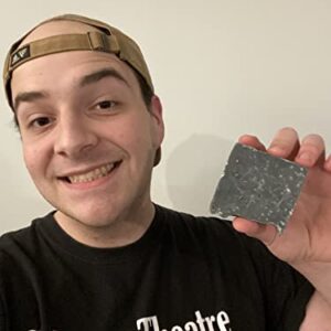 Relaxcation MEN SOAP WITH CHARCOAL, DEAD SEA SALT, OLIVE OIL, AND COCONUT OIL - MIX of whiskey, tobacco, leather, (Black Soap)