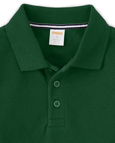 Gymboree Boys and Toddler Short Sleeve Polo Shirt, Fir Green, 5T