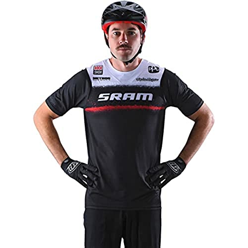 Troy Lee Designs Cycling MTB Bicycle Mountain Bike Jersey Shirt for Men, Skyline Air SRAM Roost SS (Black, X-Large)