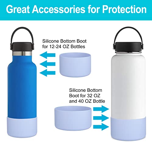 Boot for Hydro Flask 12-40 OZ Water Bottle/Stanley Tumbler, Bottom Boots for Hydroflask Sports Water Bottles, Silicone Bottom Cover Sleeve (Fog, Fits Hydroflask 32 40 oz Bottles)