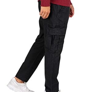 Superdry Mens Organic Cotton Core Cargo Pants Washed Black Size 38/32