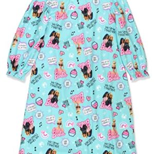 Barbie Girls Flannel Granny Gown Nightgown Pajamas (8, Turquoise)