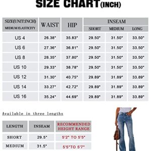 Koinshha Womens High Waisted Jeans Flare Stretch Boyfriend Casual Bootcut Denim Pants Light Blue