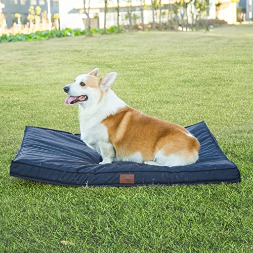 Tail Stories Outdoor All Weather Dog Bed, Waterproof Dog Bed for Extra Large Dogs, Orthopedic Egg Foam Pet Bed with Washable and Removable Oxford Cooling Cover