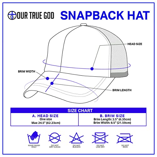 Our True God Faith Over Fear Back Mesh Hat Christian Inspirational Gift Baseball Cap (Heather Front/White Mesh) Medium-Large