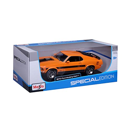 Maisto 1:18 Special Edition 1970 Ford Mustang Mach 1, Orange, 1:18 Scale