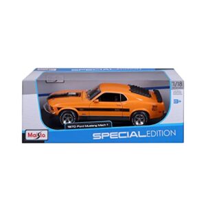 Maisto 1:18 Special Edition 1970 Ford Mustang Mach 1, Orange, 1:18 Scale