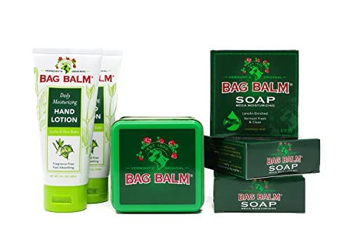 Bag Balm Vermont's Original Starter Kit with Moisturizing Lotion, Moisturizing Soap and Original Formula Balm