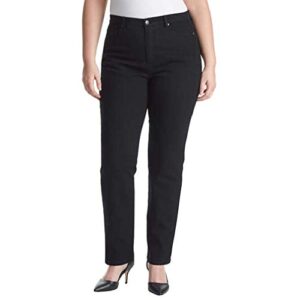 gloria vanderbilt ladies' amanda stretch denim tapered leg jean sizes 4-18 average length - 31" inch inseam (14, black)