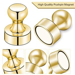 20 PCS Refrigerator Magnets, Gold Metal Push Pin Magnets, Ideal for Whiteboard Magnets, Fridge Magnets, Office Magnets, Classroom Magnets, Map Magnets