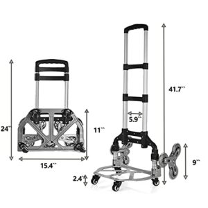 Stair Climbing Hand Truck Heavy-Duty Shopping Cart，Heavy-Duty Hand Truck Portable Folding Cart for Moving with Universal Wheels and with Removable Waterproof Canvas Bag.