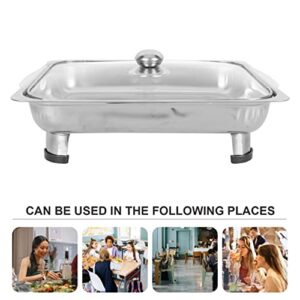 Metal Tray Fruit Tray Stainless Steel Chafer Set Catering Chafing Dish Rectangular Chafer Buffet Holder Chafing Dish Buffet Set Kitchen Cookware Warming Trays Snack Tray