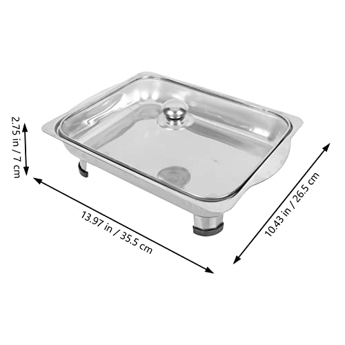 Metal Tray Fruit Tray Stainless Steel Chafer Set Catering Chafing Dish Rectangular Chafer Buffet Holder Chafing Dish Buffet Set Kitchen Cookware Warming Trays Snack Tray