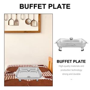 Metal Tray Fruit Tray Stainless Steel Chafer Set Catering Chafing Dish Rectangular Chafer Buffet Holder Chafing Dish Buffet Set Kitchen Cookware Warming Trays Snack Tray