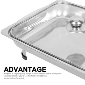 Metal Tray Fruit Tray Stainless Steel Chafer Set Catering Chafing Dish Rectangular Chafer Buffet Holder Chafing Dish Buffet Set Kitchen Cookware Warming Trays Snack Tray