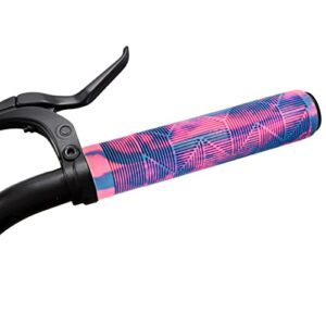 Marque MTB BMX Scooter Grips - Flangeless Handlebar Bicycle Grips for Flat Straight Bars Like BMX, MTB, Scooter; 140 MM of Non-Slip Grip to Match Any Bike or Scooter (Pink Fusion)