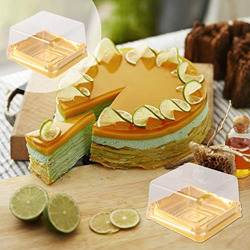 Chocolate Covered 50pcs Golden Mini Cake Boxes Clear Cake Box Macaron Boxes Square Dessert Boxes Moon Cake Box Packaging 5. 5 X 5. 5 X 4cm/ 2. 16 X 2. 16 X 1. 57inch Cupcake Boxes