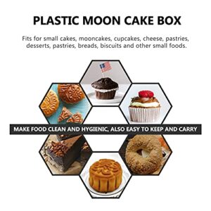 Chocolate Covered 50pcs Golden Mini Cake Boxes Clear Cake Box Macaron Boxes Square Dessert Boxes Moon Cake Box Packaging 5. 5 X 5. 5 X 4cm/ 2. 16 X 2. 16 X 1. 57inch Cupcake Boxes