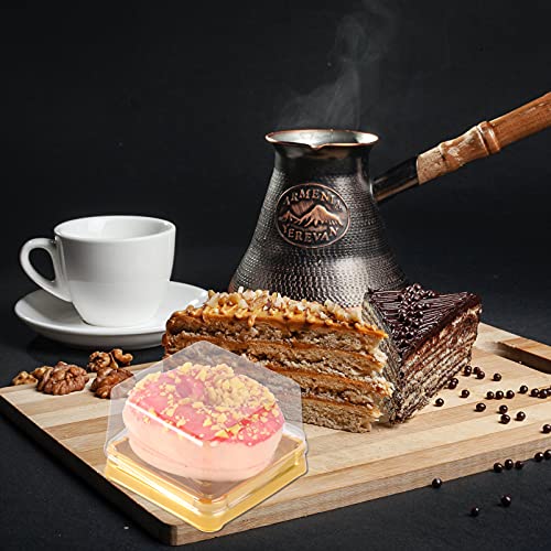 Chocolate Covered 50pcs Golden Mini Cake Boxes Clear Cake Box Macaron Boxes Square Dessert Boxes Moon Cake Box Packaging 5. 5 X 5. 5 X 4cm/ 2. 16 X 2. 16 X 1. 57inch Cupcake Boxes