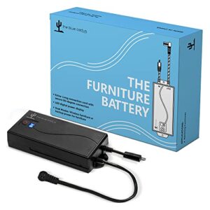 The Blue Cactus Universal Battery Pack for Reclining Furniture w/LCD Display - Wireless 2500mAh Rechargeable Battery for Electric Recliner, Sofa, Couch - Fits 2-Pin Motion Furniture - Battery Only