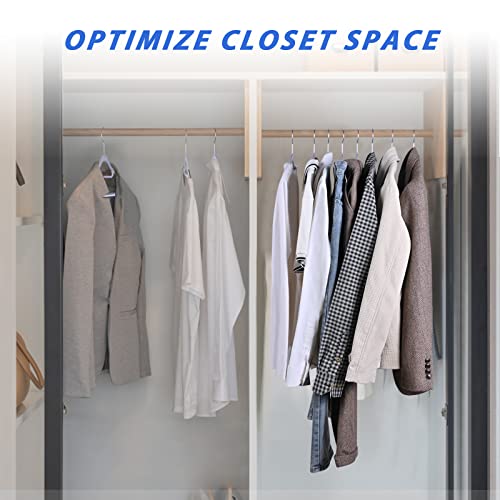 Heavy Duty Standard Plastic Hangers 50 Pack with Non-Slip Design,360°Swivel Hook Space Saving Organizer for Bedroom Closet,Shirts,Pants,Strong Enough for Coat