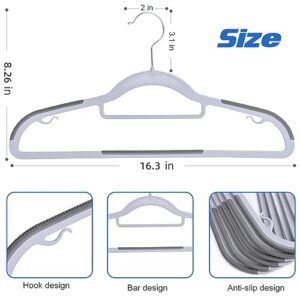 Heavy Duty Standard Plastic Hangers 50 Pack with Non-Slip Design,360°Swivel Hook Space Saving Organizer for Bedroom Closet,Shirts,Pants,Strong Enough for Coat