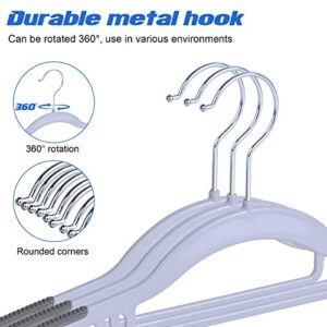 Heavy Duty Standard Plastic Hangers 50 Pack with Non-Slip Design,360°Swivel Hook Space Saving Organizer for Bedroom Closet,Shirts,Pants,Strong Enough for Coat