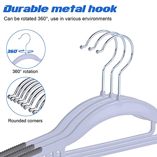 Heavy Duty Standard Plastic Hangers 50 Pack with Non-Slip Design,360°Swivel Hook Space Saving Organizer for Bedroom Closet,Shirts,Pants,Strong Enough for Coat