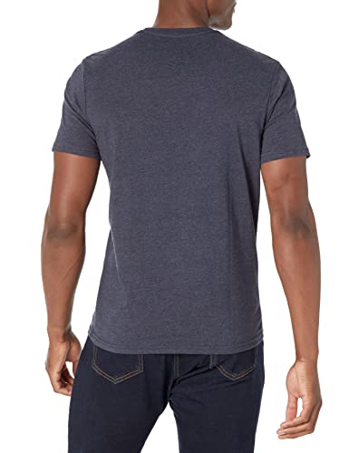 Amazon Essentials Men's Regular-Fit Short-Sleeve Crewneck T-Shirt, Pack of 2, Black/Navy Heather, Medium