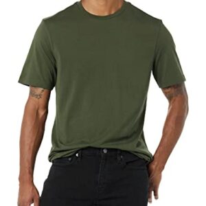 Amazon Essentials Men's Regular-Fit Short-Sleeve Crewneck Pocket T-Shirt, Pack of 2, Black/Olive, Large