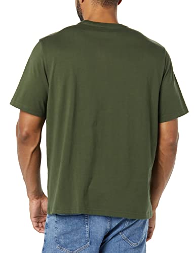 Amazon Essentials Men's Regular-Fit Short-Sleeve Crewneck Pocket T-Shirt, Pack of 2, Black/Olive, Large