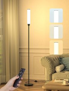 floor lamps for living room, upgrade moder floor lamp with remote control, full range dimming minimalist standing lamp perfect for living room, bedrooms and office (black)