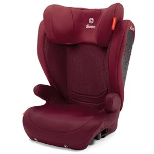 diono monterey 4dxt latch, 2-in-1 high back booster car seat with expandable height, width, advanced side impact protection, 8 years 1 booster, plum