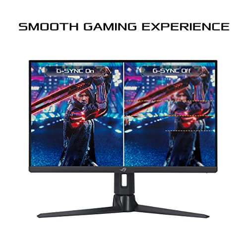 ASUS ROG Strix 24.5” 1080P Gaming Monitor (XG256Q) - Full HD, Fast IPS, 180Hz, 1ms, G-Sync Compatible/FreeSync, DisplayPort, HDMI, DisplayHDR400 , BLACK