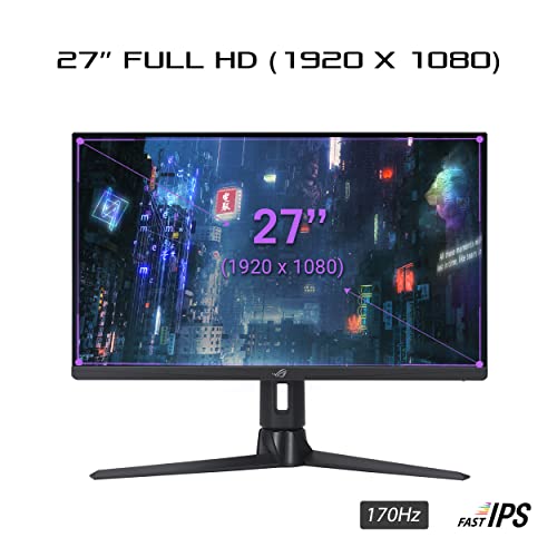 ASUS ROG Strix 24.5” 1080P Gaming Monitor (XG256Q) - Full HD, Fast IPS, 180Hz, 1ms, G-Sync Compatible/FreeSync, DisplayPort, HDMI, DisplayHDR400 , BLACK