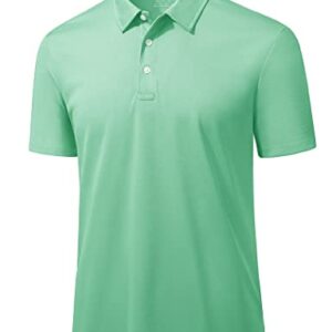 MAGCOMSEN Polo Shirts for Men T Shirts Summer Shirts Casual Collared T-Shirts Golf Shirts Fishing Shirts Tactical Polo Shirt Pique Jersey Athletic Running Shirts Golf Polos Mint Green