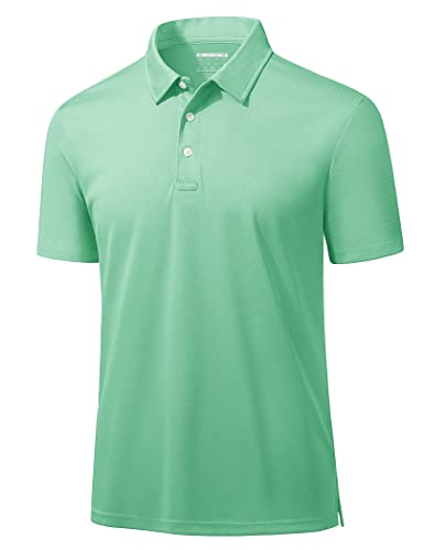 MAGCOMSEN Polo Shirts for Men T Shirts Summer Shirts Casual Collared T-Shirts Golf Shirts Fishing Shirts Tactical Polo Shirt Pique Jersey Athletic Running Shirts Golf Polos Mint Green