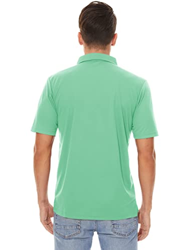 MAGCOMSEN Polo Shirts for Men T Shirts Summer Shirts Casual Collared T-Shirts Golf Shirts Fishing Shirts Tactical Polo Shirt Pique Jersey Athletic Running Shirts Golf Polos Mint Green