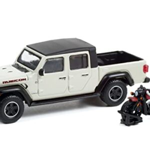 Greenlight Collectible 2020 Gladiator Rubicon Pickup Truck Beige & 2020 Scout Bobber Icon Series Motorcycle Red The Hobby Shop 1/64 Diecast Model Car by Greenlight 97120 F