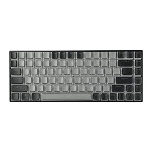 ymdk 128 pbt double shot doubleshot shine through ansi iso oem profile pudding keycaps key caps for mx mechanical keyboard 61 68 87 104 (128 black gray)